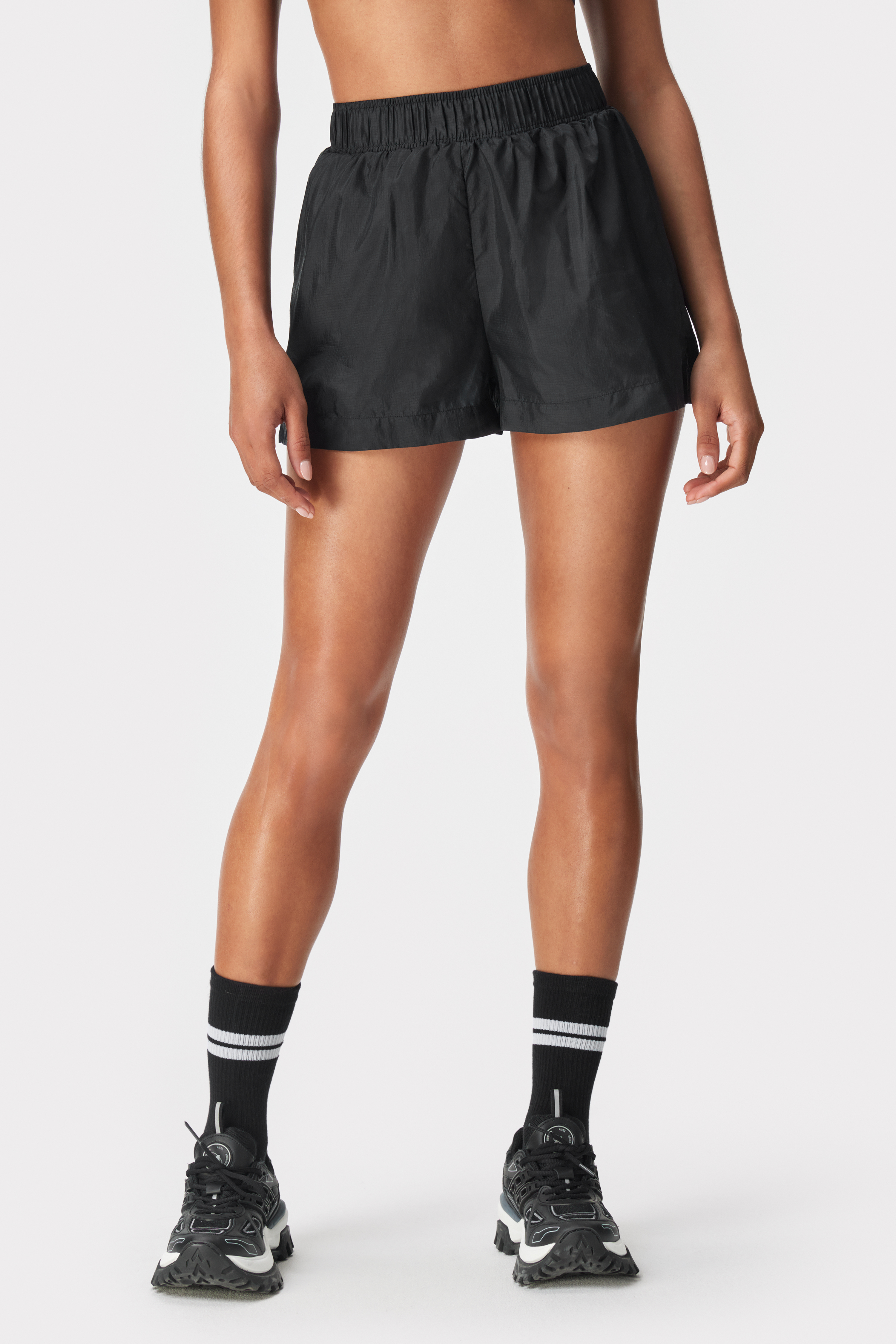 Ripstop Wind Running Shorts Black I High Waisted I STRONGER